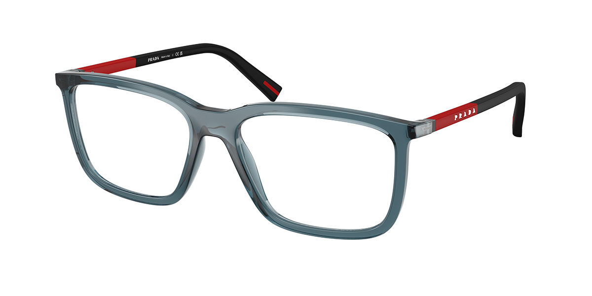 Prada Linea Rossa PS 01SV CZH1O1 Square Transparent Blue Eyeglasses ...